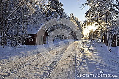 Snow Covered Country Road Stock Photos - Image: 12327163