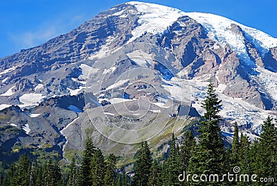 Snow Covered Mount Rainer Stock Images - Image: 8296084
