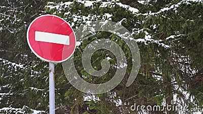 Snow Storm in Front of a Stop Sign Stock Video - Video of direction ...