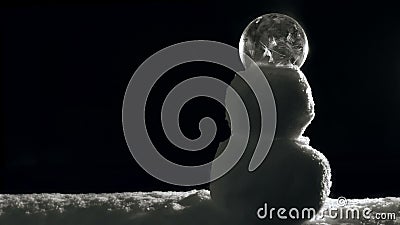 Snowman Freezing in Cold Winter Stock Footage - Video of cold, calm ...