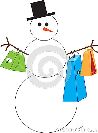 Snowman Shopping Stock Vector - Image: 45707839