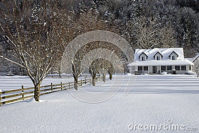 Snowy Farm House Stock Images - Image: 7877024