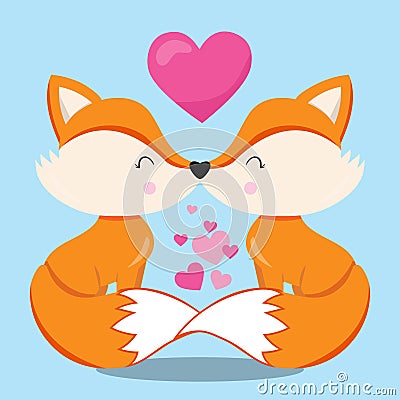 Snuggle Fox 08 Cartoon Vector | CartoonDealer.com #198991067