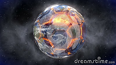 Soccer Ball in the Form of a Planet in Space,, Maps and Textures ...