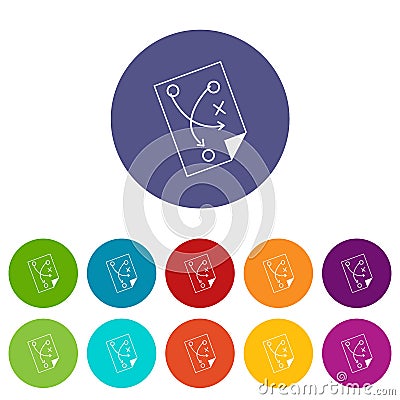 Soccer Strategy Icons Set Flat Vector | CartoonDealer.com #90818273