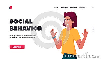 Social Behavior Landing Page Template. Refuse Negative Emotion ...
