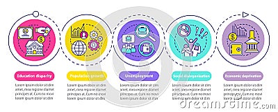 Social Problems Vector Infographic Template. Unemployment, Economic ...