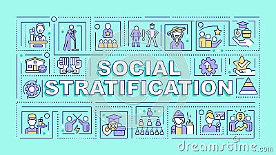 Social Stratification Blue Word Concept Cartoon Vector | CartoonDealer ...