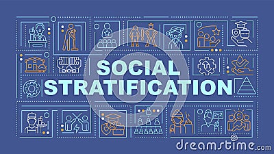 Social Stratification Dark Blue Word Concept Cartoon Vector ...