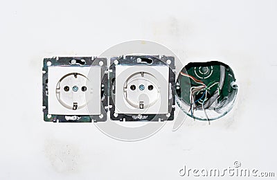 Socket Faceplate Without Frame. Two Ready-made Sockets And One Hole For ...