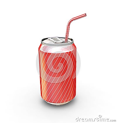 Soda Can With Straw Stock Photo | CartoonDealer.com #1064754