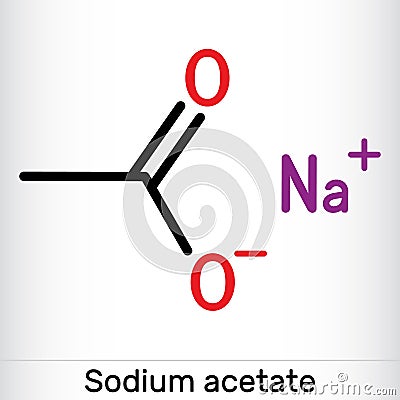Sodium Acetate Molecule. It Is Food Additive E262. Skeletal Chemical ...