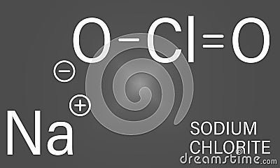 Sodium Chlorite, Chemical Structure. Skeletal Formula. Vector ...