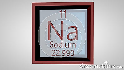 Sodium. Element of the Periodic Table of the Mendeleev System. Stock ...