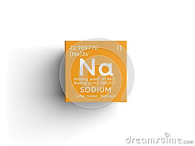 Sodium. Natrium. Alkali Metals. Chemical Element Of Mendeleev\'s ...