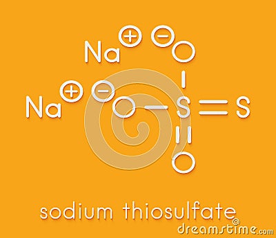Sodium Thiosulfate, Chemical Structure. Skeletal Formula. Stock ...