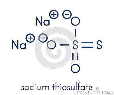 Sodium Thiosulfate, Chemical Structure. Skeletal Formula. Cartoon ...