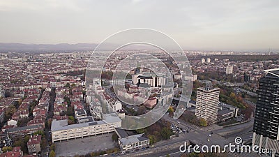 Sofia Evening City Skyline Aerial View from Above, Stock Video - Video ...