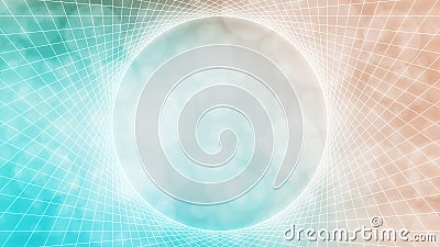 Soft Teal, Orange Glowing Abstract Sacred Geometry Vortex Frame ...