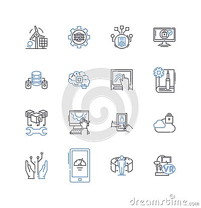 Software Engineering Line Icons Collection. Code, Algorithms, Debugging, Programming ...
