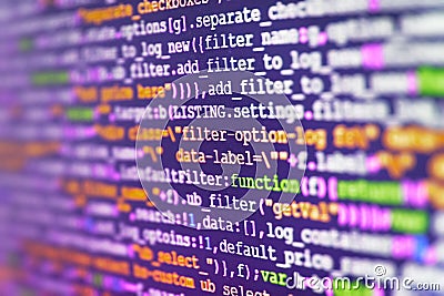 Software Source Code. Monitor Closeup Of Function Source Code. Abstract ...