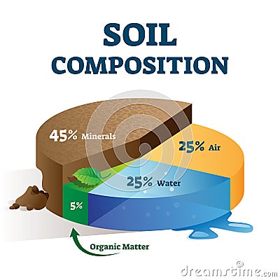 Soil Composition Structure Labeled Educational Scheme Vector ...