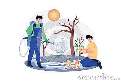Soil Degradation Illustration Concept On White Background Cartoon ...