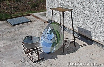 Solar Cooking Converted Satellite Dish Parabolic Mirror Dish On A Stand ...