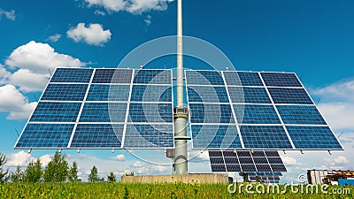 Solar Panels Follow the Sun, Time-lapse Stock Video - Video of ...