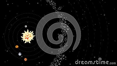 Solar System Flat Animation. the Movement of Planets Around the Sun. 4k ...