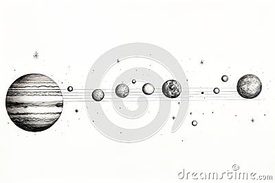 Solar System Through The Lens Of A Minimalist Pencil Drawing ...