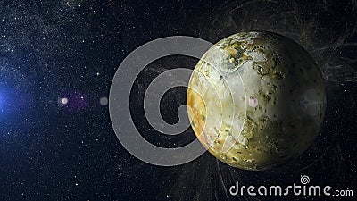 Solar System Planet Io On Nebula Background 3d Rendering. Stock Image ...