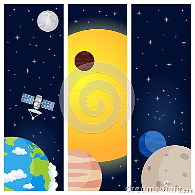 Solar System Planets Vertical Banners Stock Vector - Image: 53042209