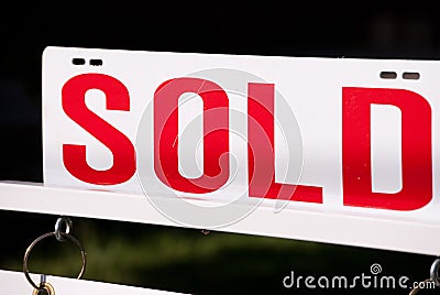 Sold Sign in Front of House or Condo Stock Photo - Image of contract ...