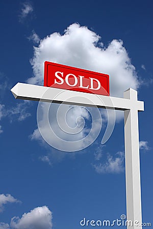 Sold Sign in Front of House or Condo Stock Photo - Image of contract ...