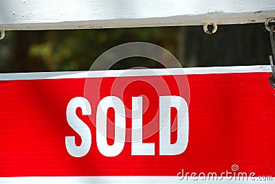 Sold Sign in Front of House or Condo Stock Photo - Image of contract ...
