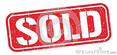 SOLD Text Written On Red Stamp Sign Stock Image | CartoonDealer.com ...
