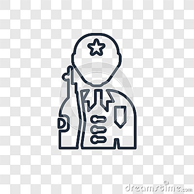 Soldier Concept Vector Linear Icon Isolated On Transparent Background ...