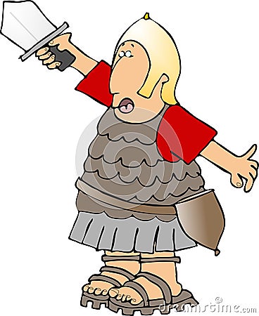 Soldier Raising His Sword High Royalty Free Stock Image - Image: 349656