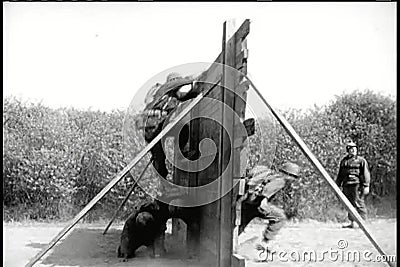 Soldiers Climbing Over Wall during Boot Camp Training Stock Footage ...