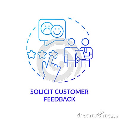 Solicit Customer Feedback Blue Gradient Concept Icon Cartoon Vector ...