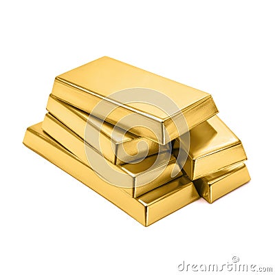 Solid Gold Bar Gleaming On A White Background, Ai Generated Stock ...