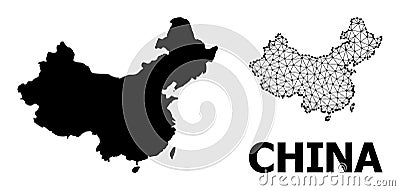 Solid And Wire Frame Map Of China Cartoon Vector | CartoonDealer.com ...