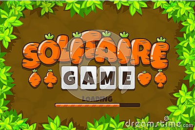 Solitaire Loading Screen In Carrot Texture On Board Game Top View ...