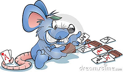 Solitaire Mouse Cartoon Vector | CartoonDealer.com #91175269