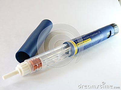 Soluble Insulin Injection On White Background With Its Cap Opened ...