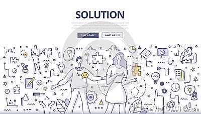 Solution Doodle Concept Cartoon Vector | CartoonDealer.com #148128927