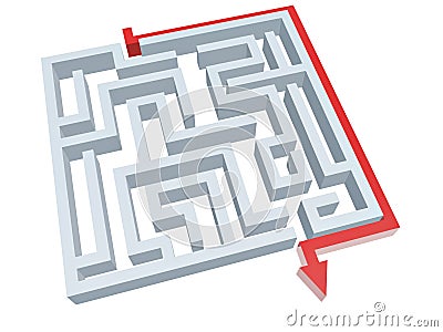 Solution Of Maze Royalty-Free Stock Photography | CartoonDealer.com #21209849