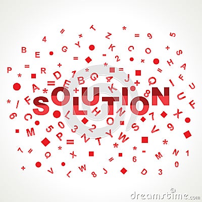 Solution Word With In Alphabets Cartoon Vector | CartoonDealer.com ...