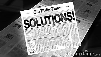 Solutions! - Newspaper Headline (Reveal + Loops) Stock Footage - Video ...